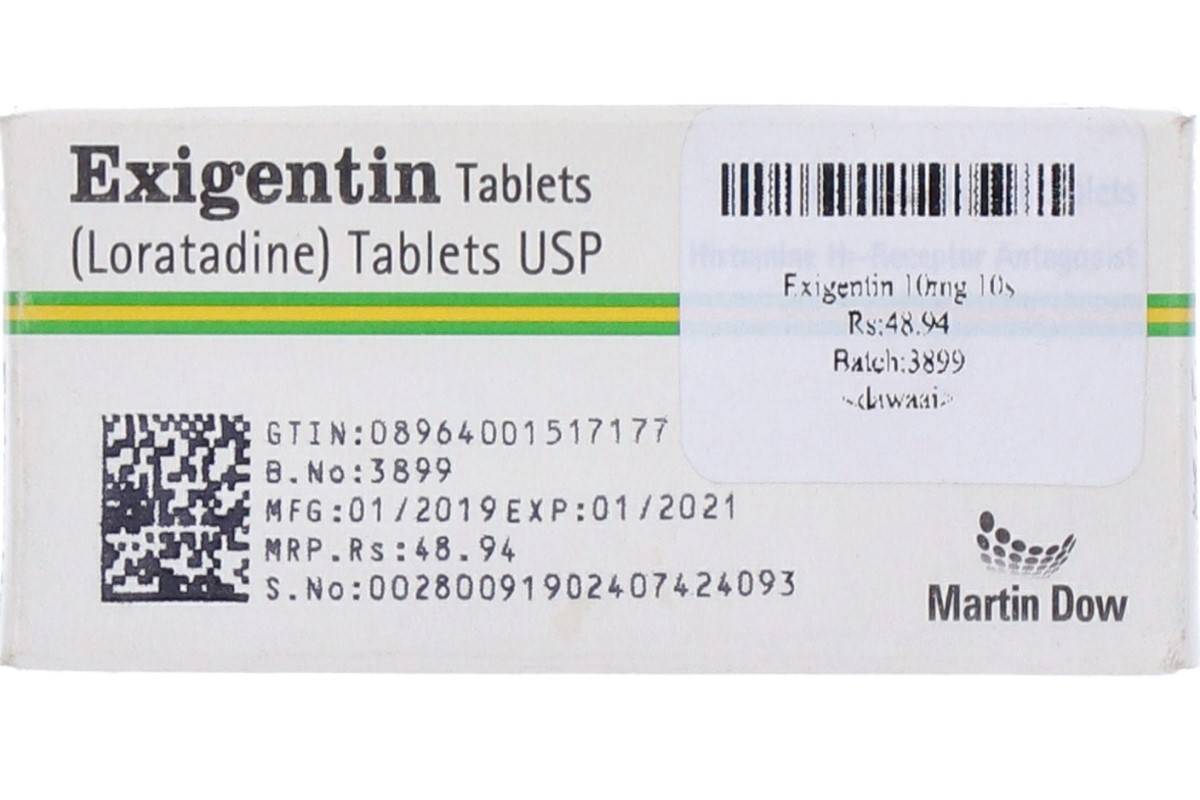Exigentin 10mg Tab.— Dawaai - Uses, Side Effect, Price In Pakistan