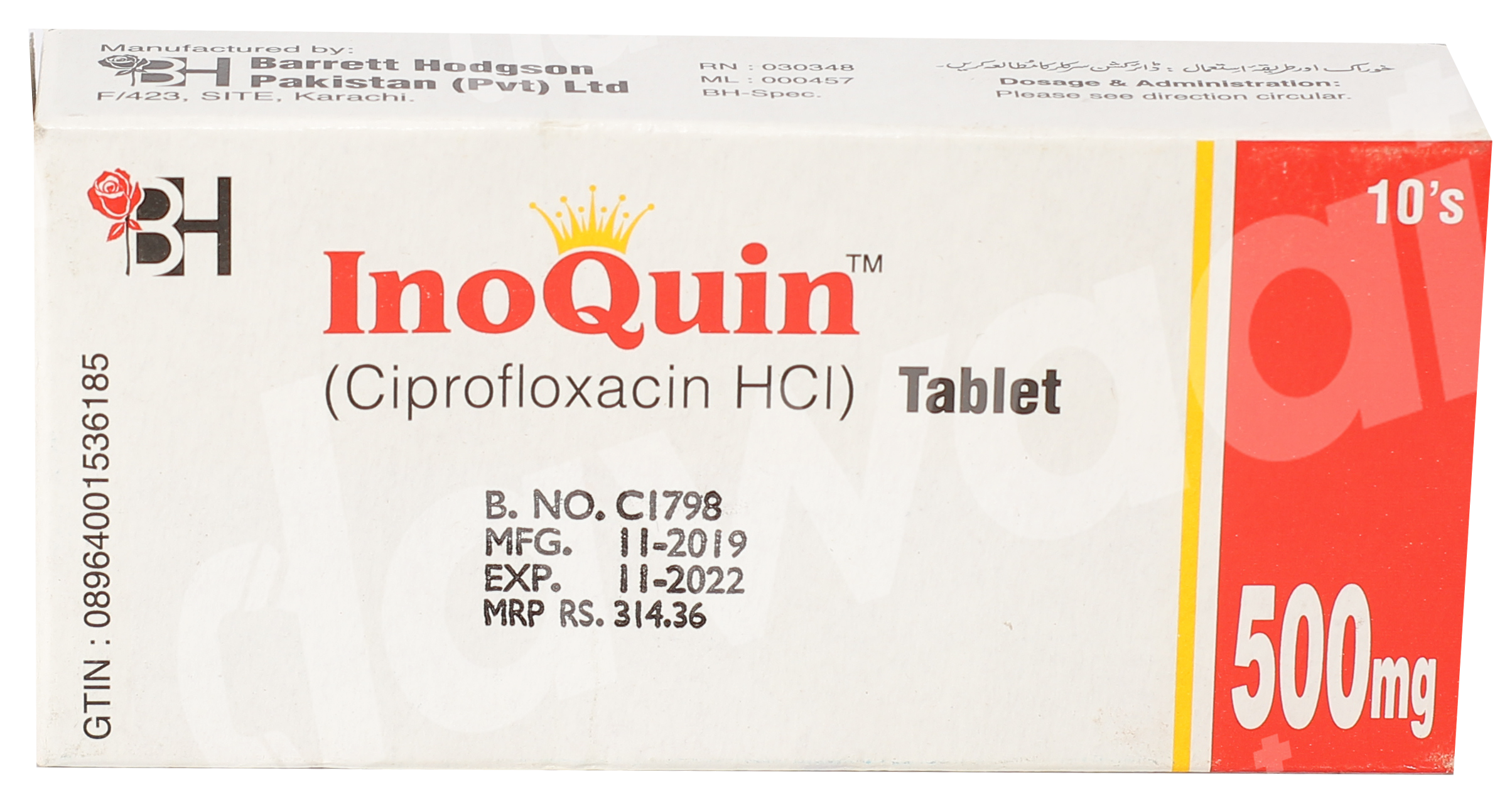 Inoquin 500mg 500mg Tablet: View Uses, Side Effects, Price And ...